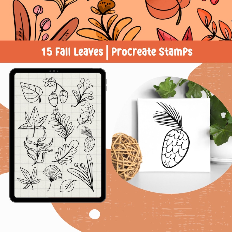 Procreate Leaves Procreate Leaf Stamp Procreate Botanical Procreate Fall Procreate Brushes ...