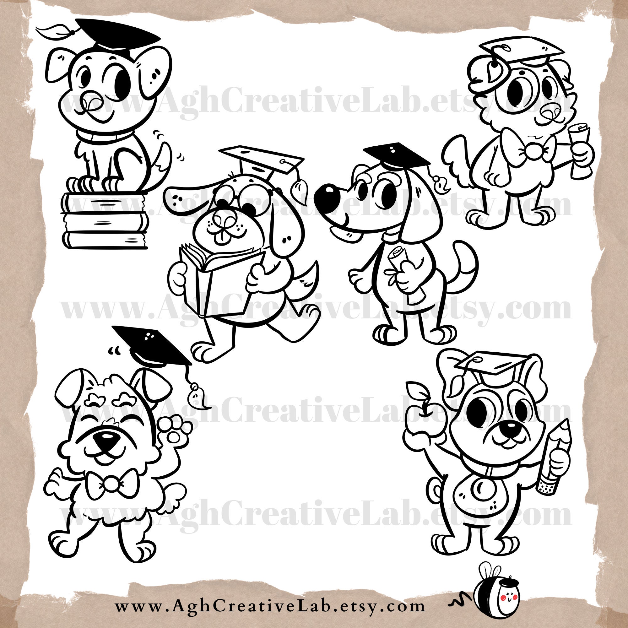 Graduation Kindergarten Procreate Stamp Dog Procreate Brushes Dog ...
