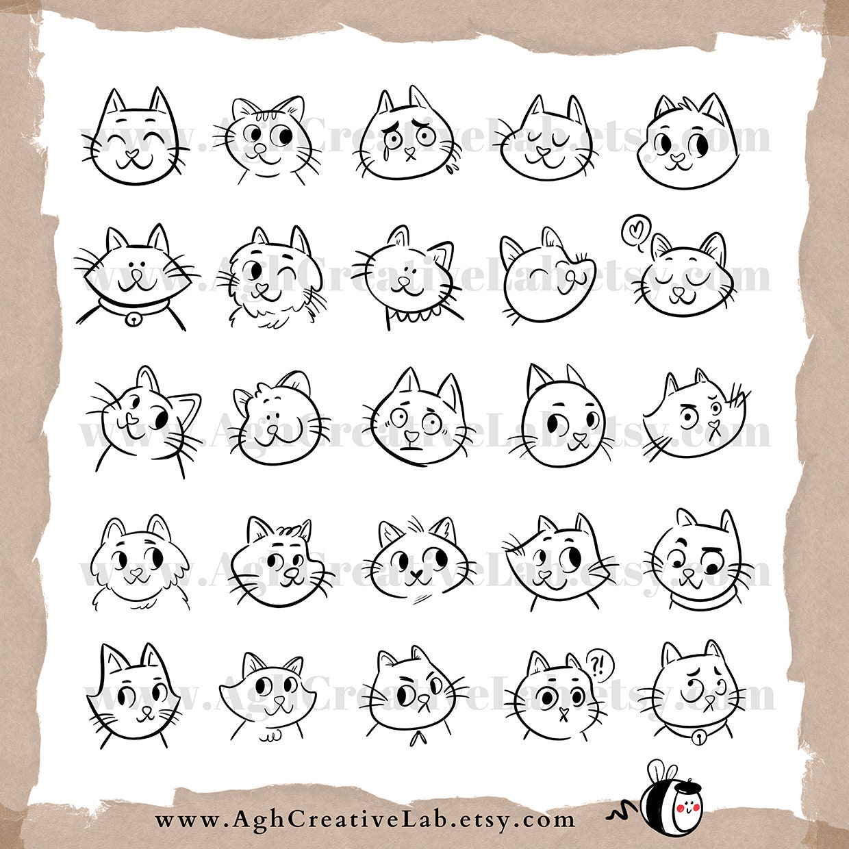 Cat Svg Bundle Cricut File Cat Clipart Bundle Set Cute Cat Svg Files ...