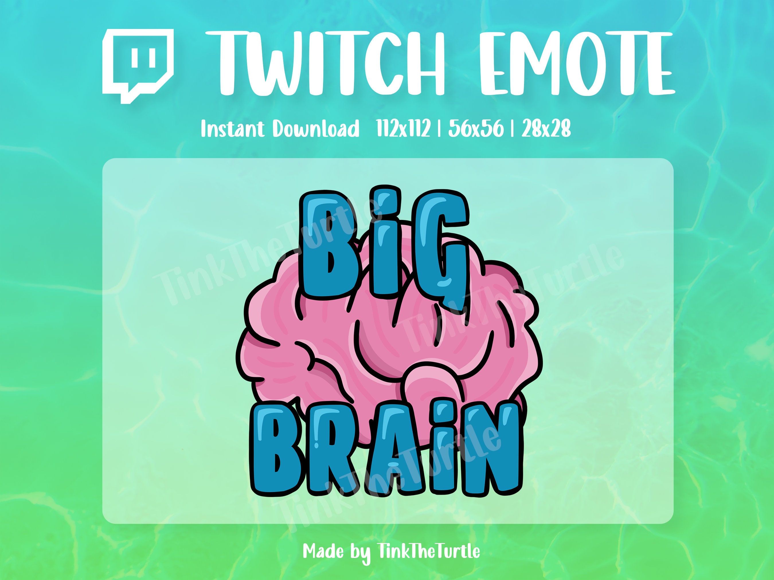 Emote - Big Brain for Streamers - Twitch, Discord, Youtube - Etsy