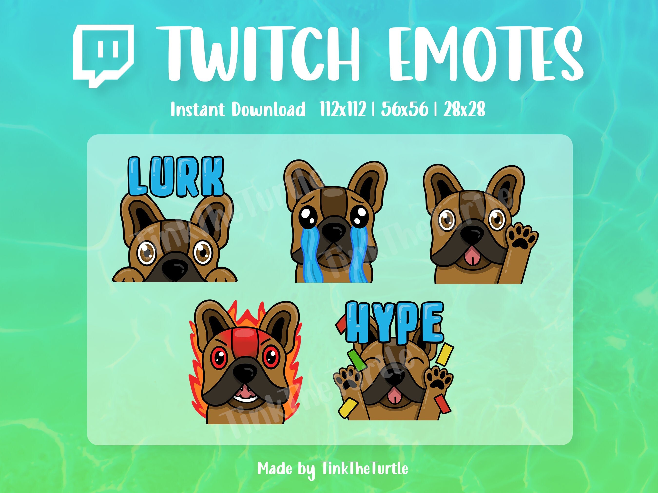 Emote Pack - Brown French Bulldog (frenchie) for Streamers - PACK 1 ...