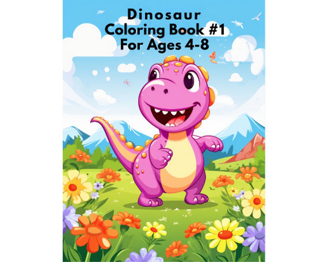 Dinosaur Coloring Book for Kids Printable Digital Instant Download PDF ...