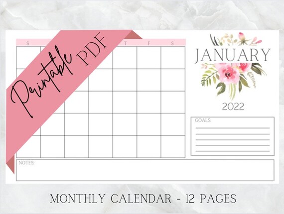 Free Printable Monthly Calendar January 2022 January 2022 Monthly