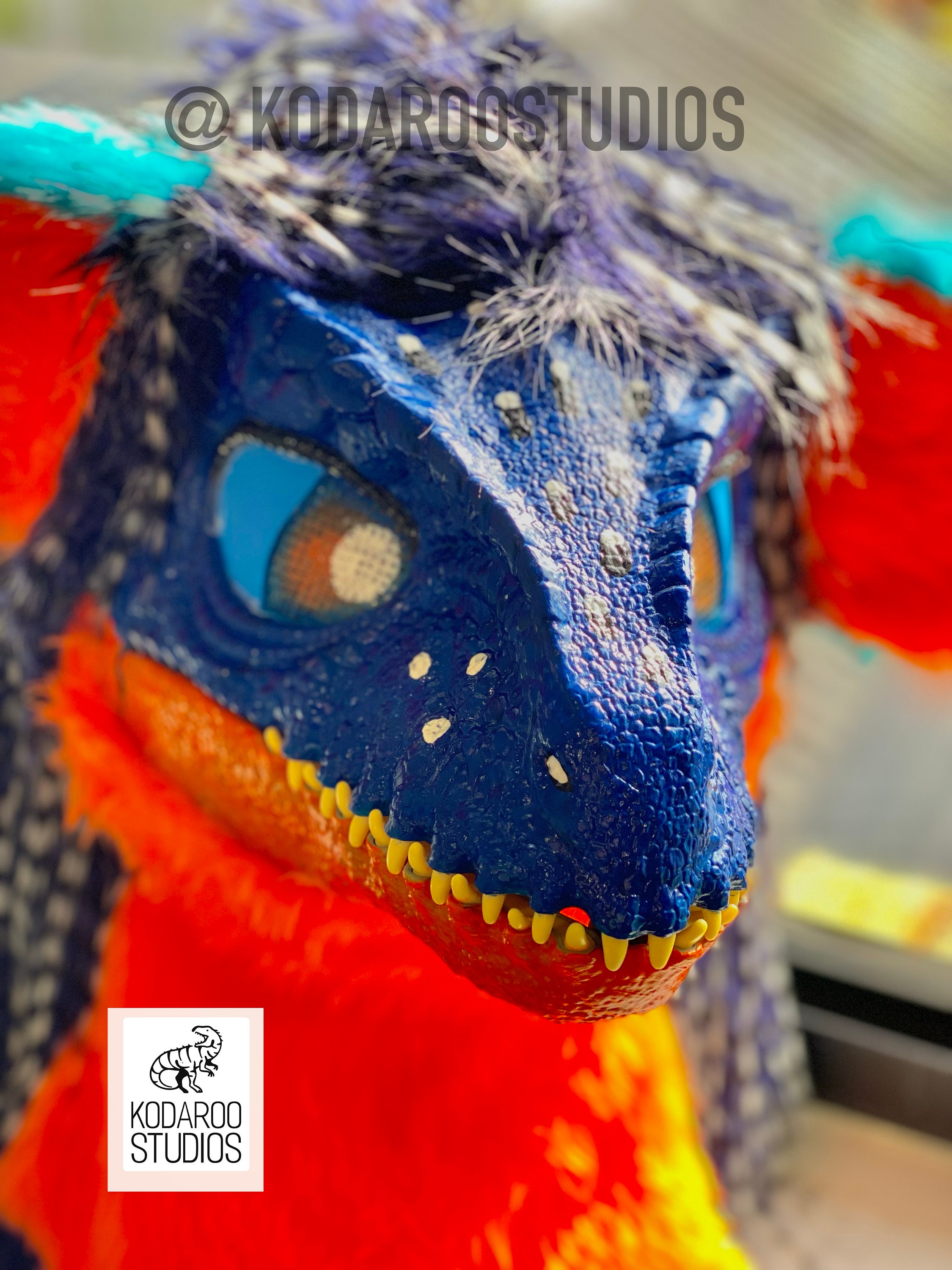 Multi-colour Premade Full Furred Dino-mask Handmade - Etsy Australia