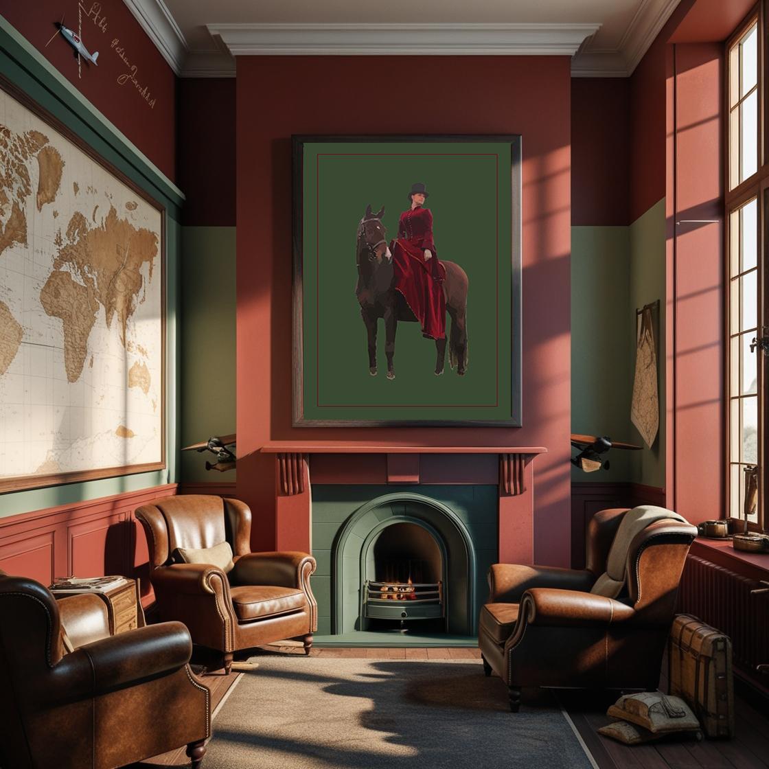 Fox Hunt Riding Side Saddle Hunter Print/hunting Art//equestrian Print ...