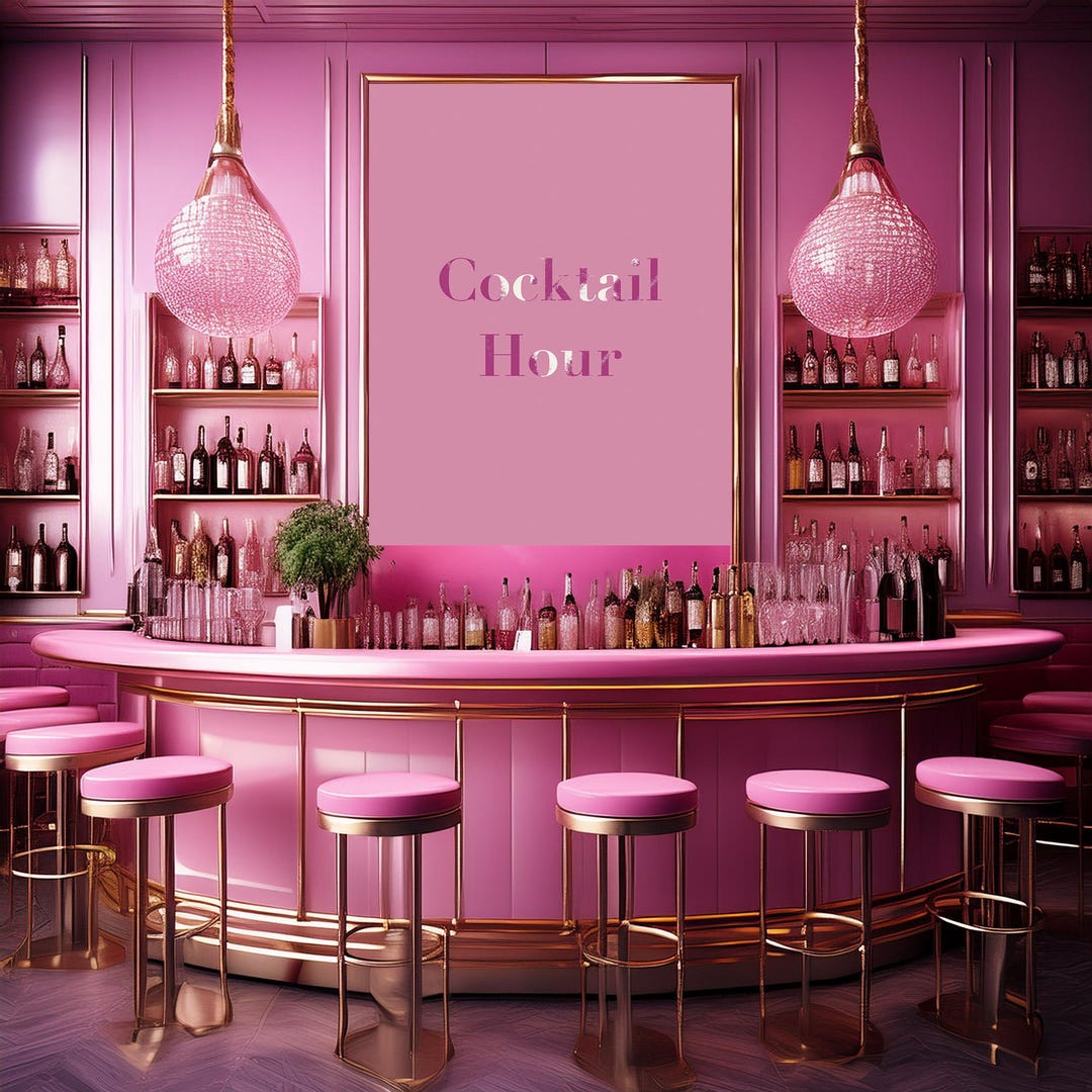 Cocktail Prints-cocktails-mixology-wall Decor-pink Prints-pink Wall Art ...