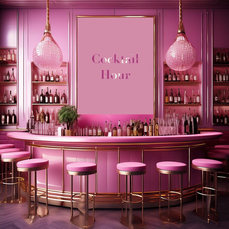 Cocktail Prints-cocktails-mixology-wall Decor-pink Prints-pink Wall Art ...