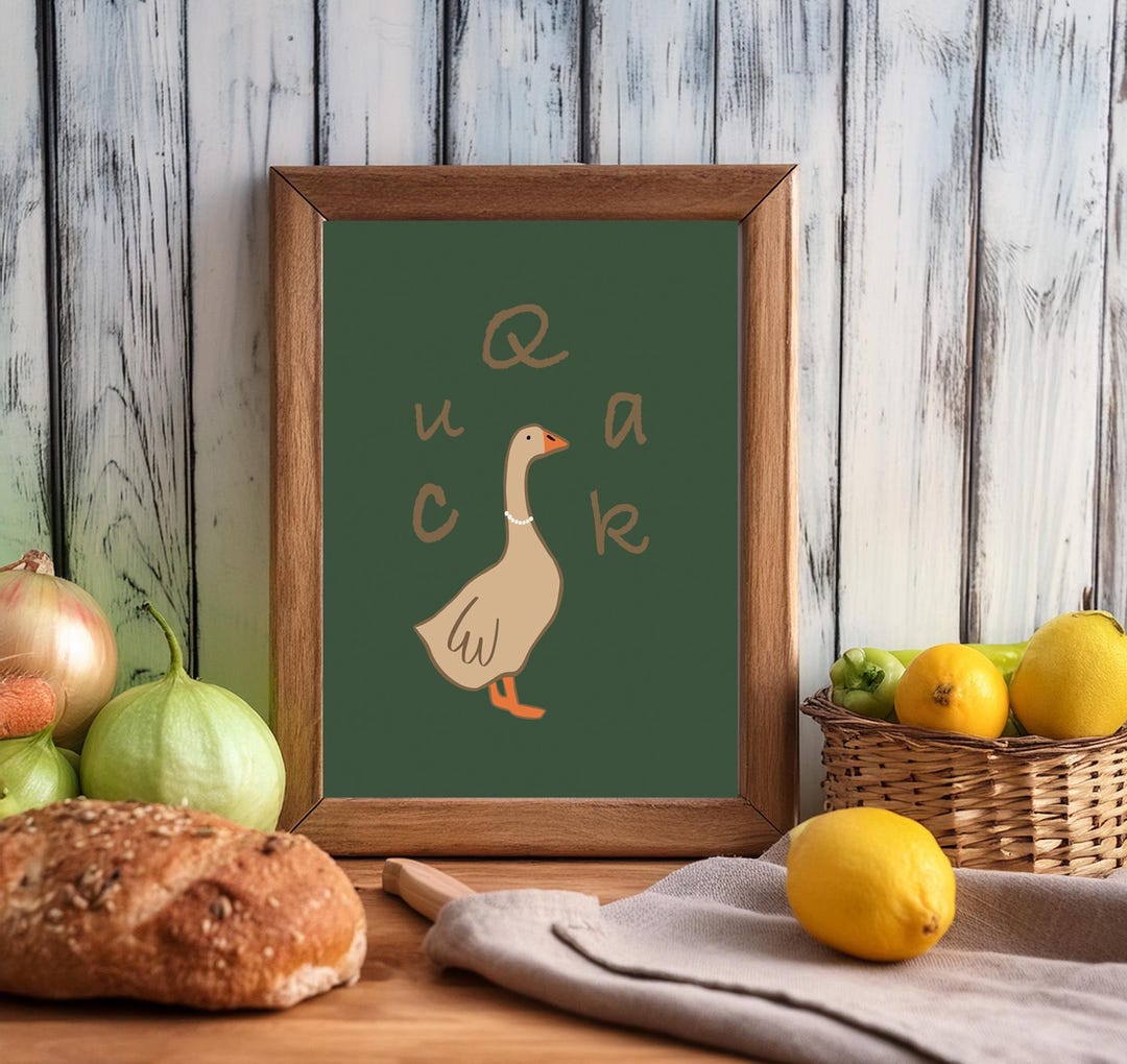 Cute Duck Print-vintage Duck Prints-duck Art-animal Decor-bird Print ...