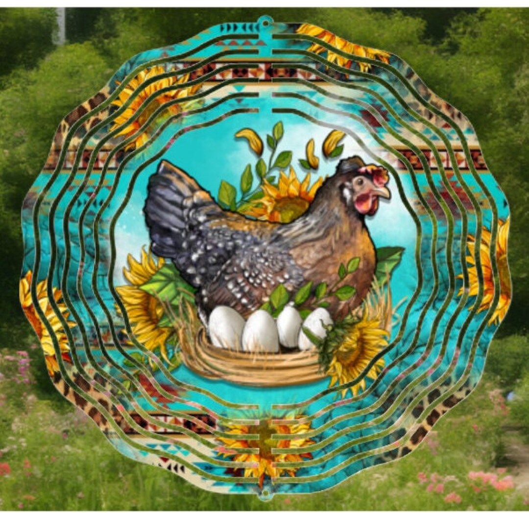 Chicken Laying Eggs 10" Wind Spinner and Free Baby Spinner Included - Etsy