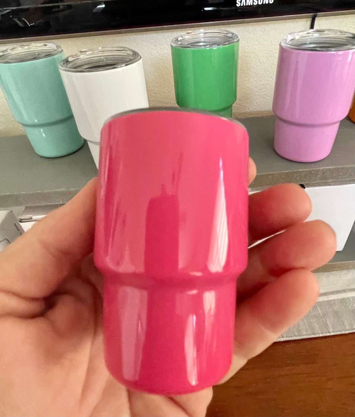 Mini Shot Glass 3oz Stainless Steel White Tumbler “are We Drunk” Cute ...