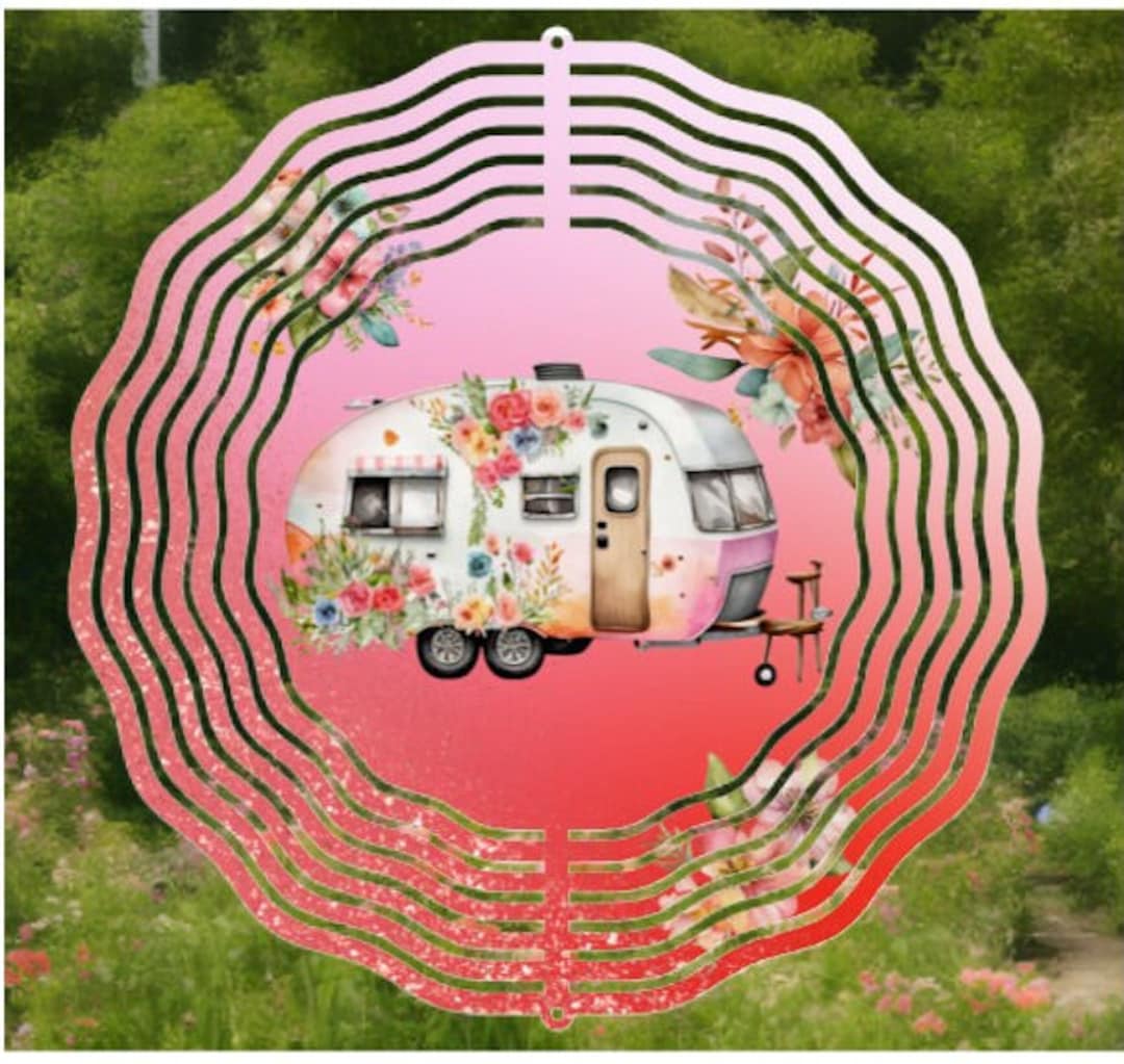 Pink Trailer Camper 10" Wind Spinner and Free Baby Spinner Included - Etsy