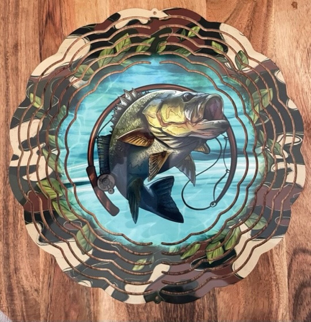 Fish Bass Camouflage 10" Wind Spinner and Free Baby Spinner Included - Etsy