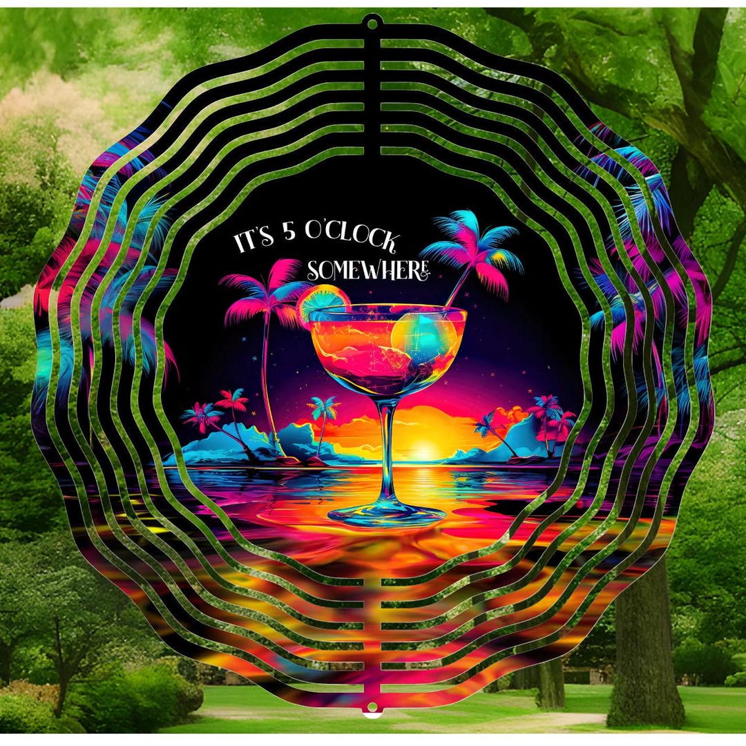 Beautiful ITS 5 OCLOCK SOMEWHERE 10" Wind Spinner With Free Baby ...