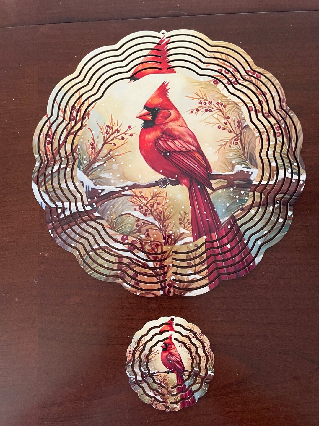 Cardinals 10" Wind Spinner and Free Baby Spinner Included - Etsy