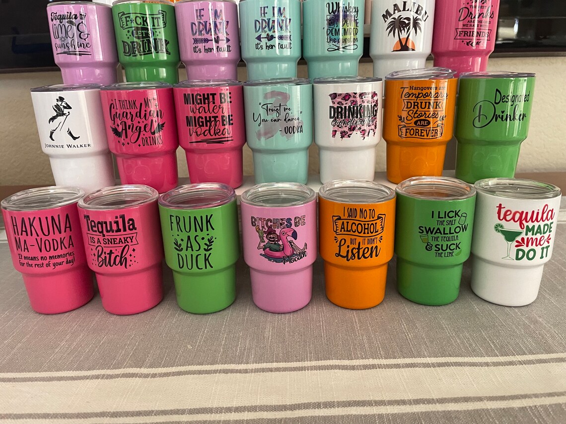 Mini Shot Glass 3oz Stainless Steel Tumbler. Hot Item With Funny Quote ...