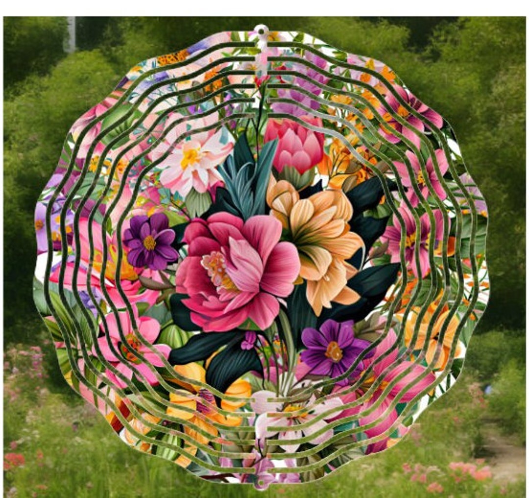 Beautiful Flowers Roses 10" Wind Spinners and Free Baby Spinner ...