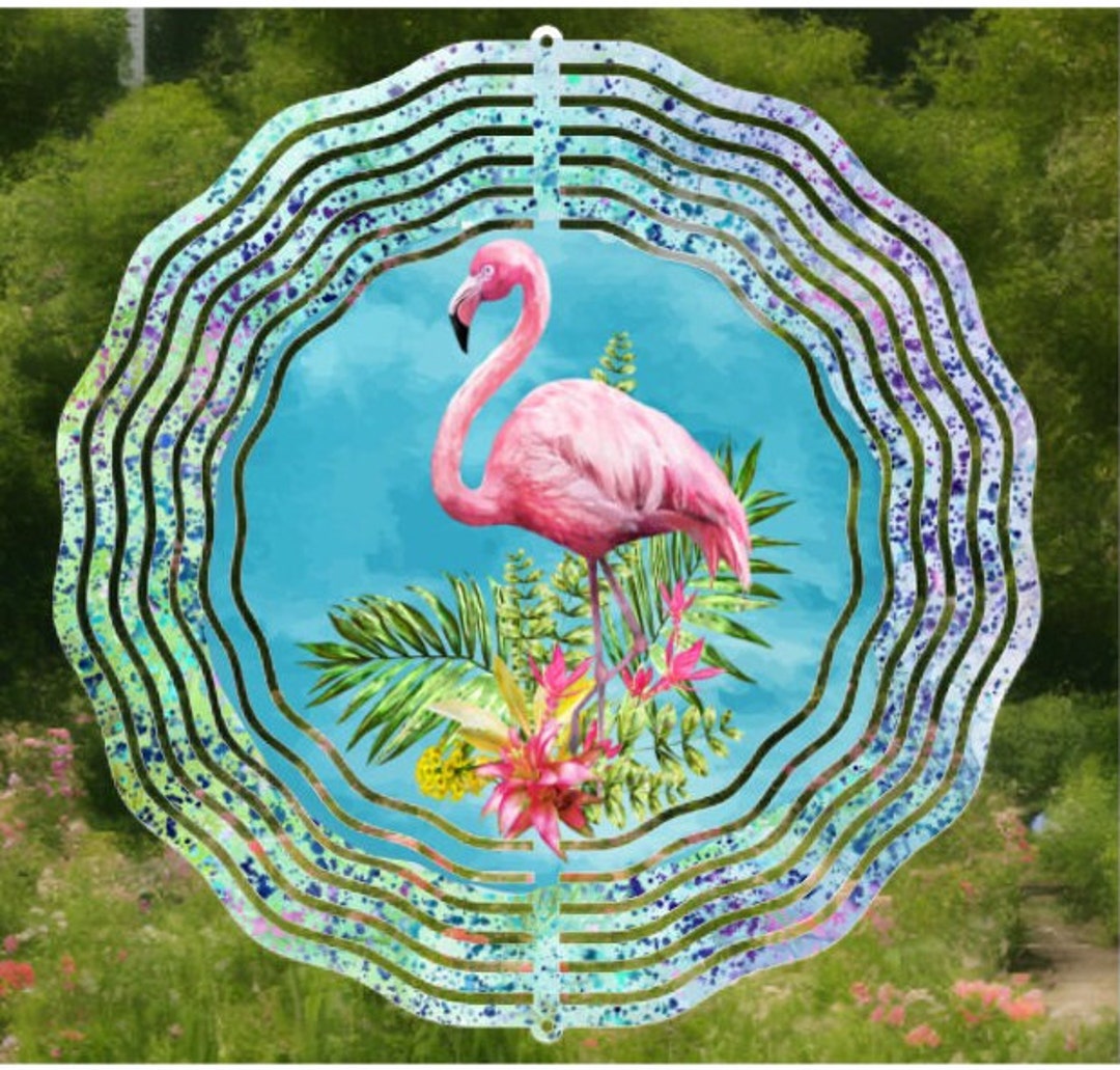 Flamingo Pink 10" Wind Spinner With 2 Free Baby Spinner Tails Included ...