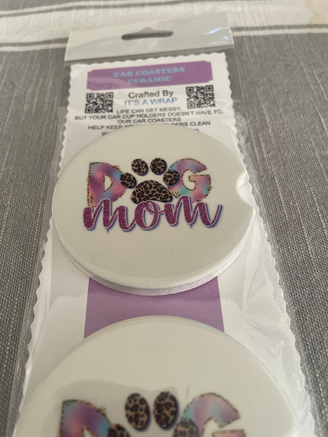 Dog Mom Ceramic Car Coasters Set of 2 - Etsy