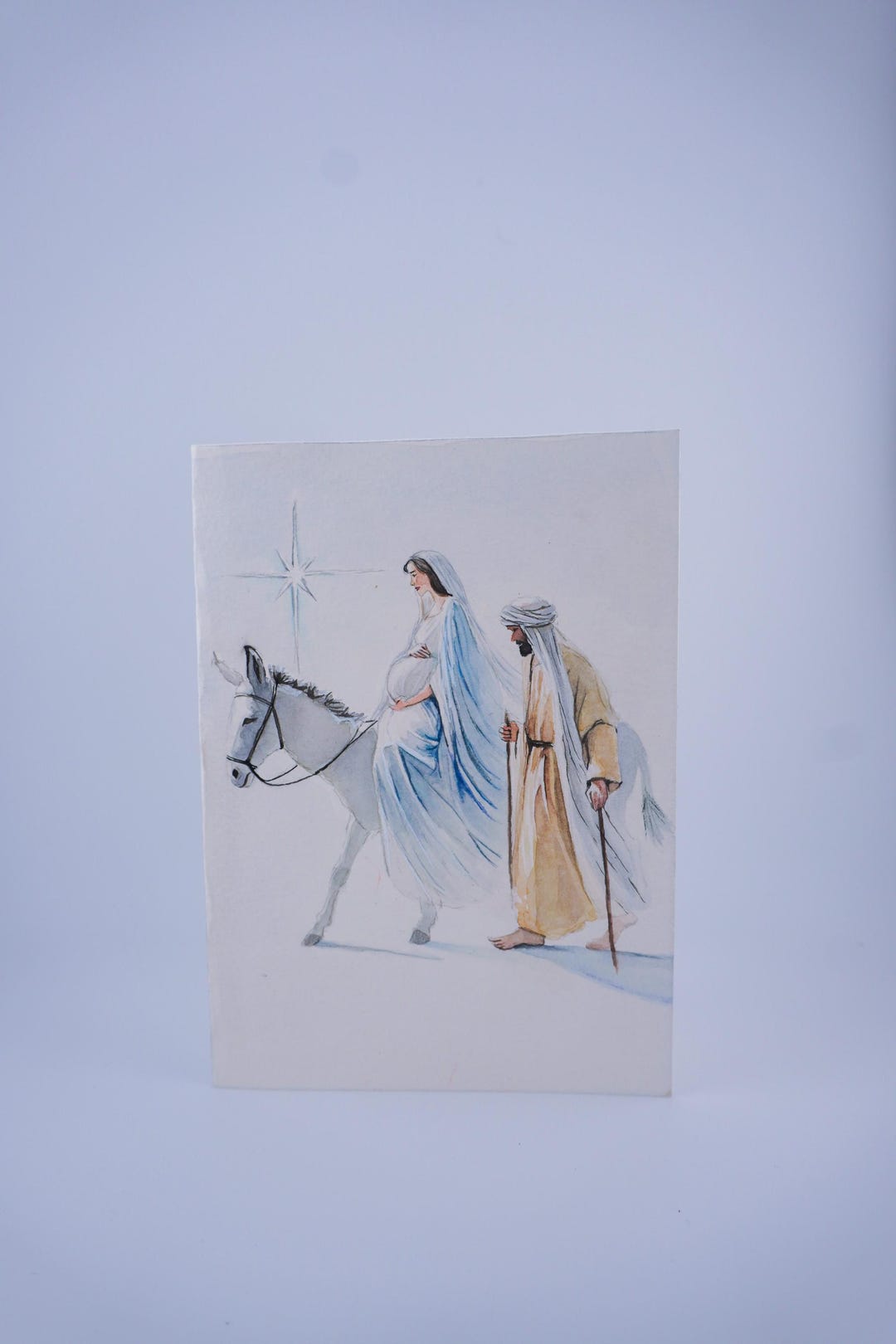 Ethereal Christian Christmas Cards - Watercolor Nativity Scenes ...