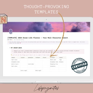 Notion Template - 2024 Dream Life Planner, Life Coaching Session in One ...