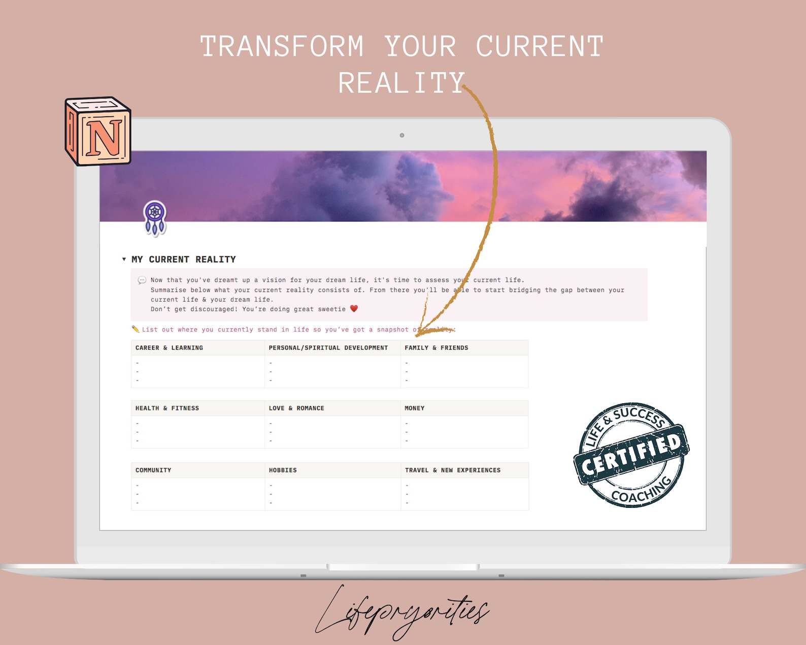 Notion Template - 2024 Dream Life Planner, Life Coaching Session in One ...