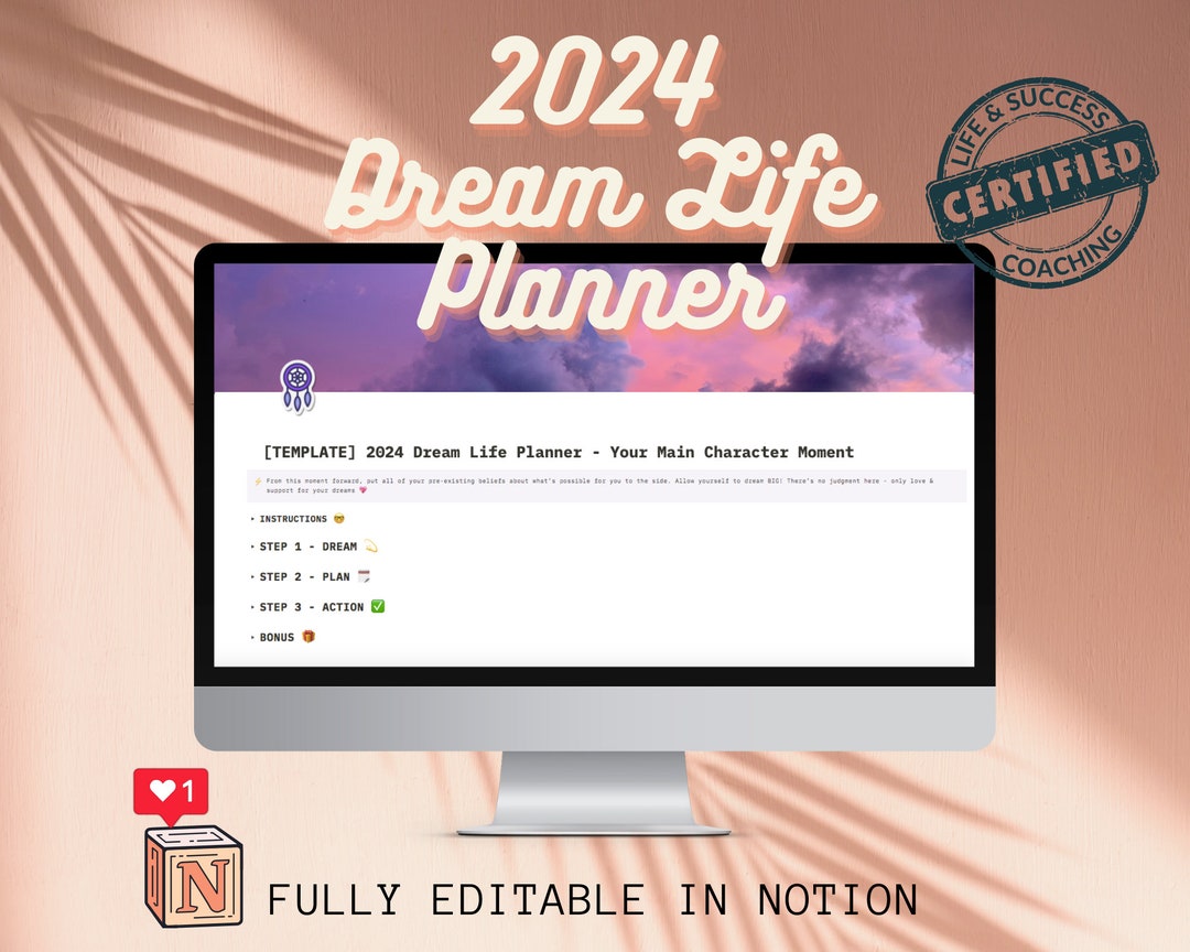 2025 Dream Life Notion Planner: Life Coaching Template (digital ...