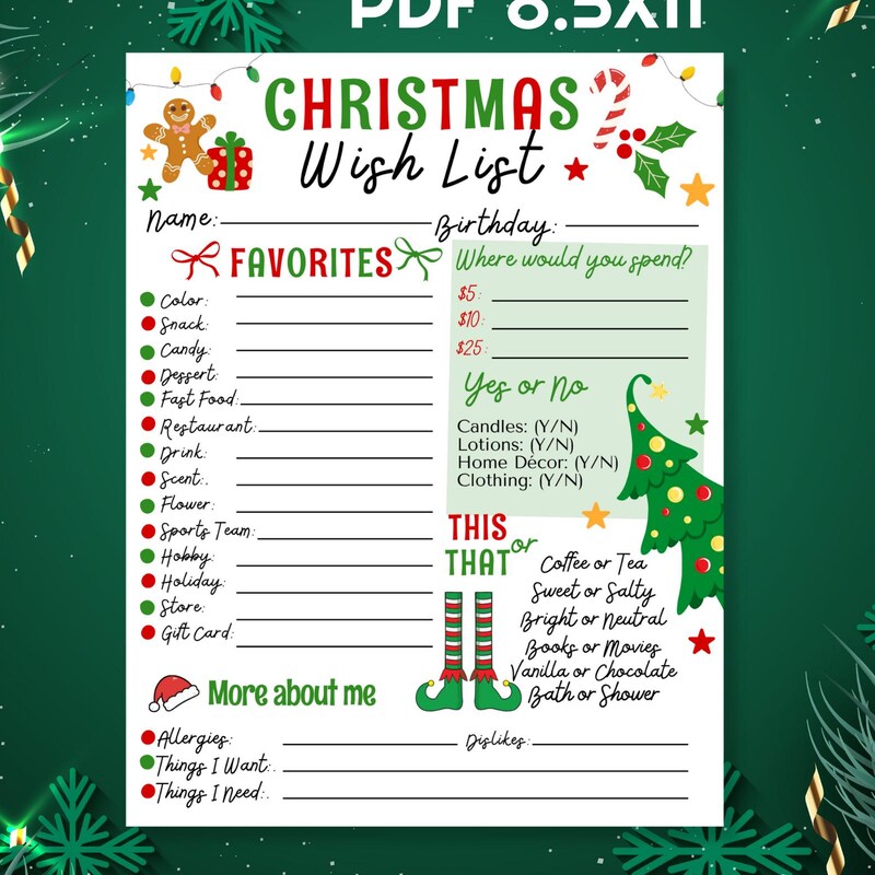 Teacher Christmas Wish List - Etsy
