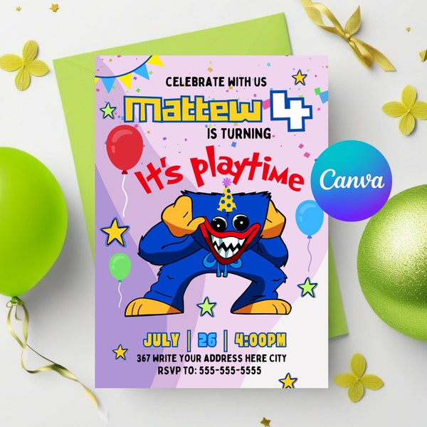 Huggy Wuggy Printable Invitation - Etsy