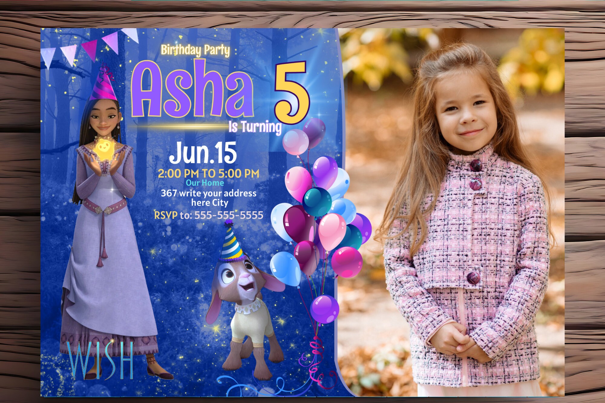 Wish Birthday Invitation, Wish Editable Template, Wish Movie Party for ...
