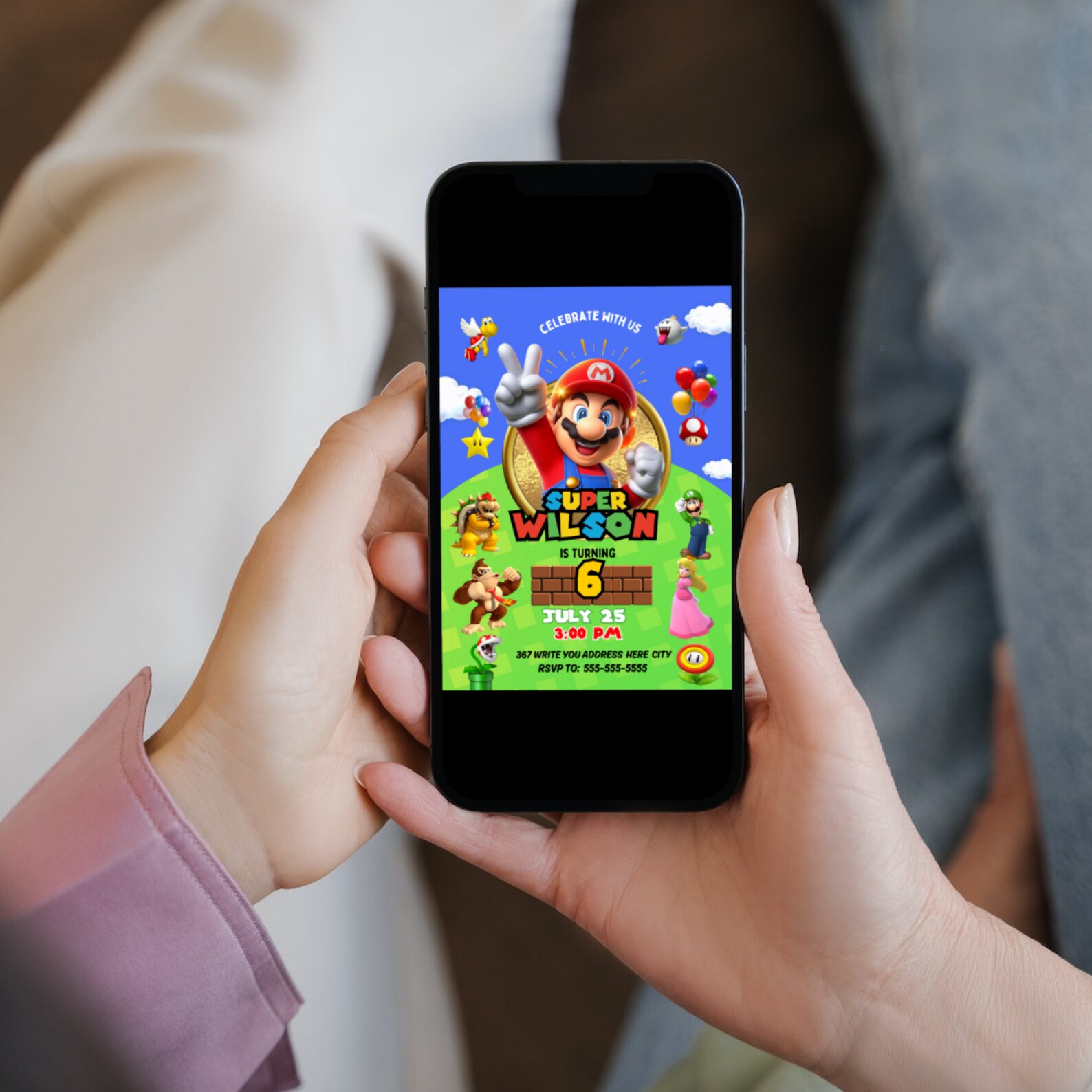 Mario Bros Invitation, Super Mario Birthday Invitation, Super Brothers ...