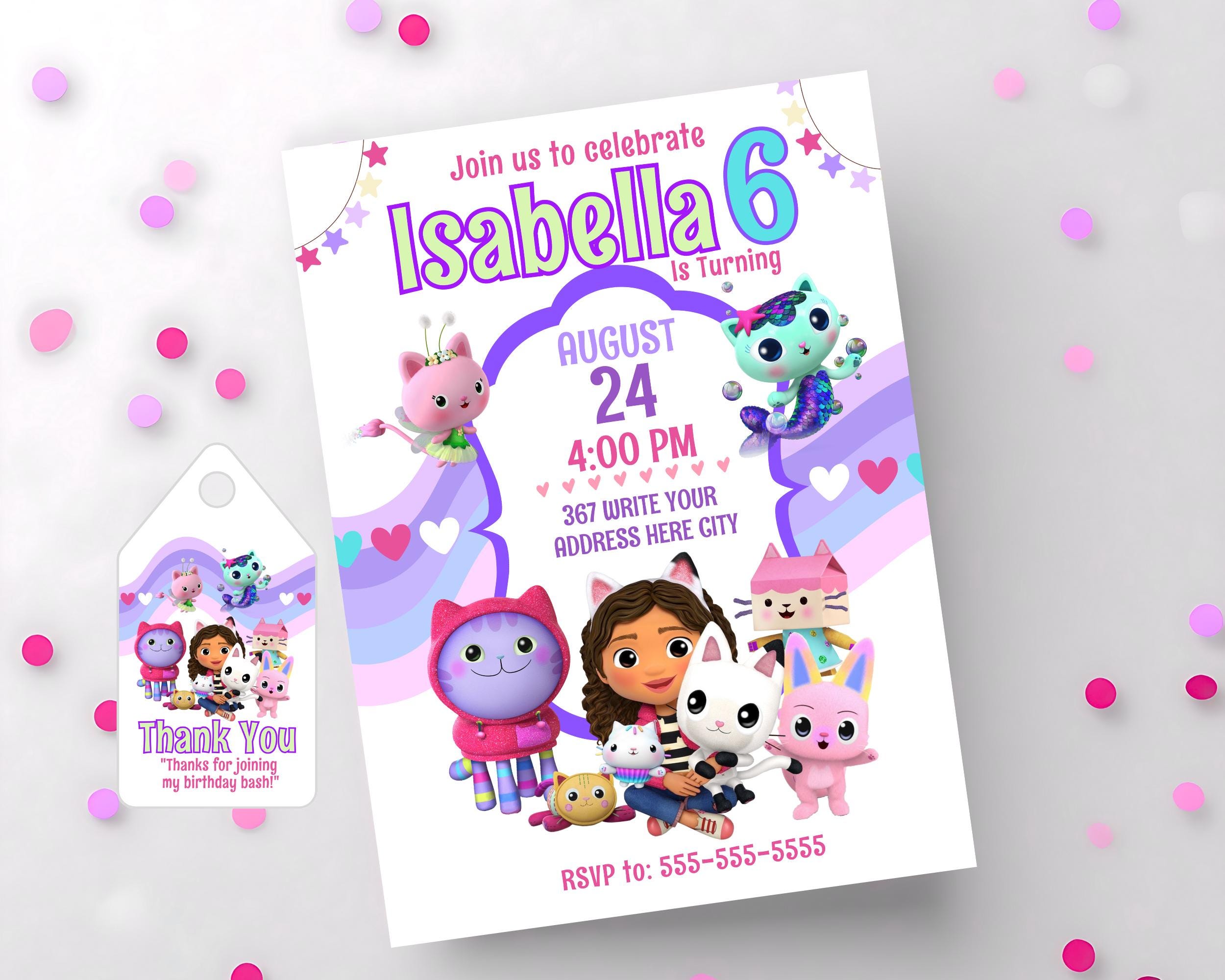 Gabbys Dollhouse Invitation Editable Invitation Template Dollhouse ...