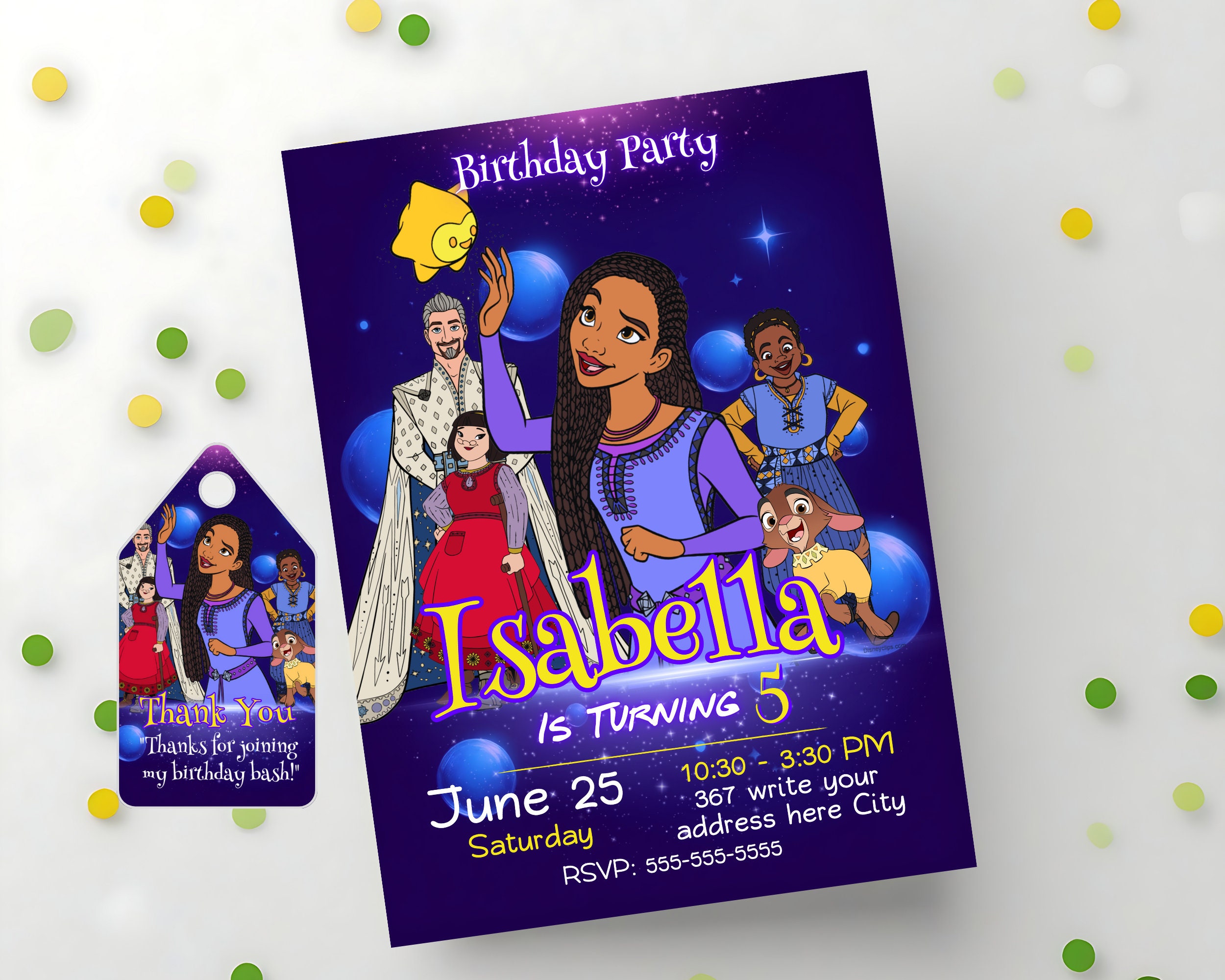 WISH Birthday Party Digital Invitation Editable, Printable , INVITE ...