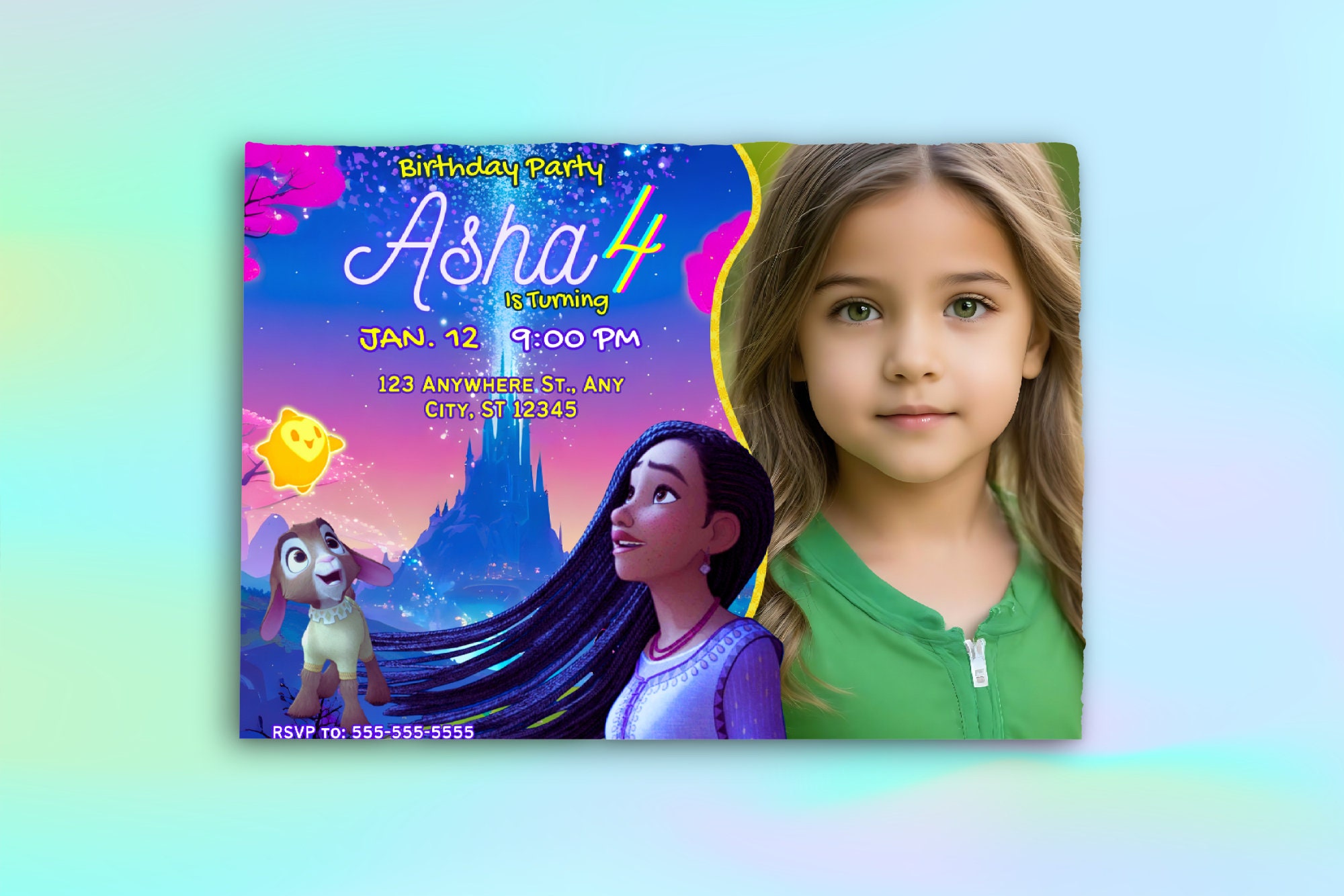 Wish Birthday Invitation, Wish Editable Template, Wish Movie Party for ...