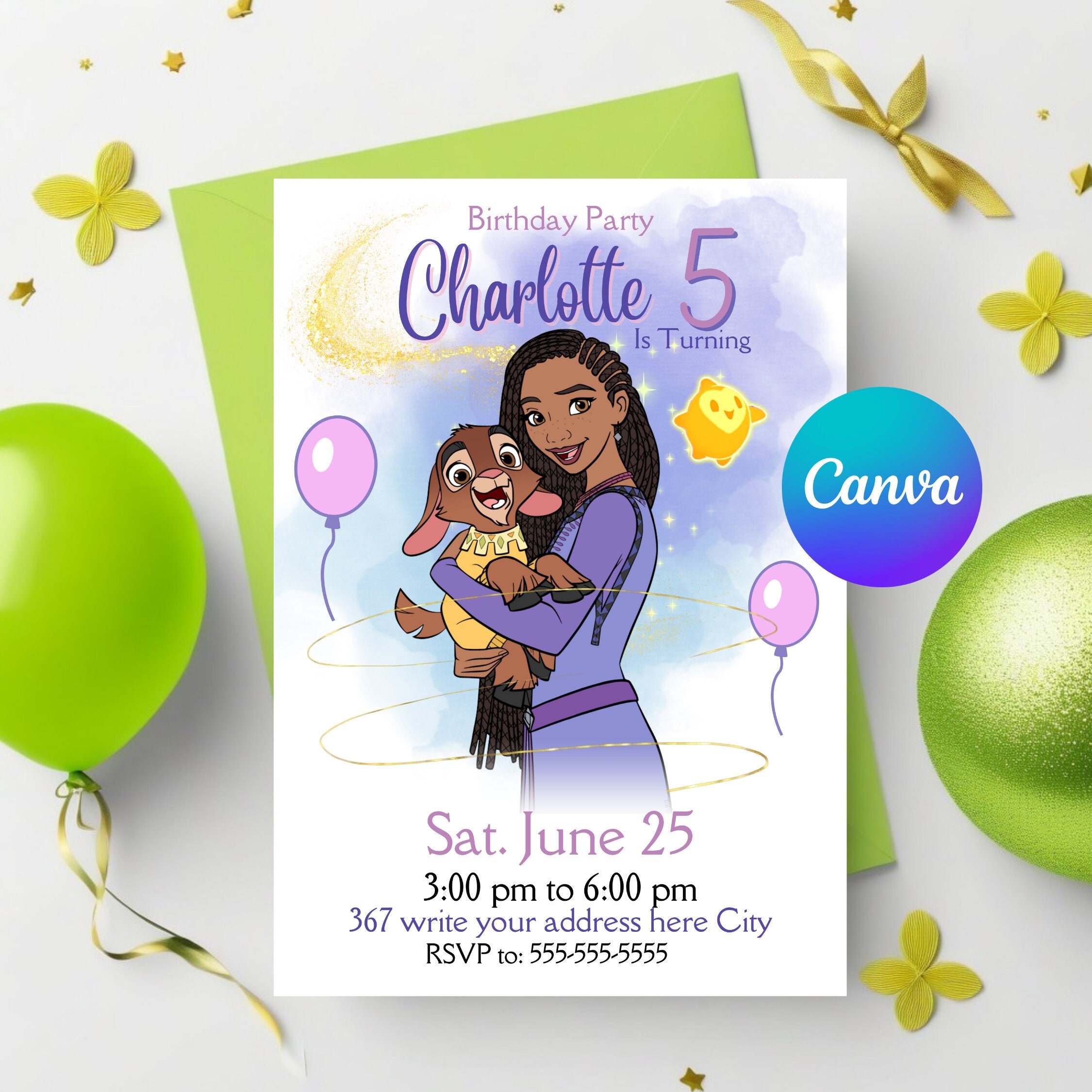 WISH Invitation Template, Digital Invitation Editable, Printable ...