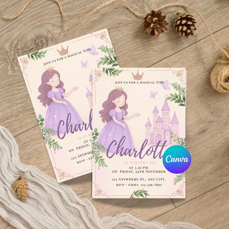 Princess Birthday Invitation Princess Invitation Princess Party ...