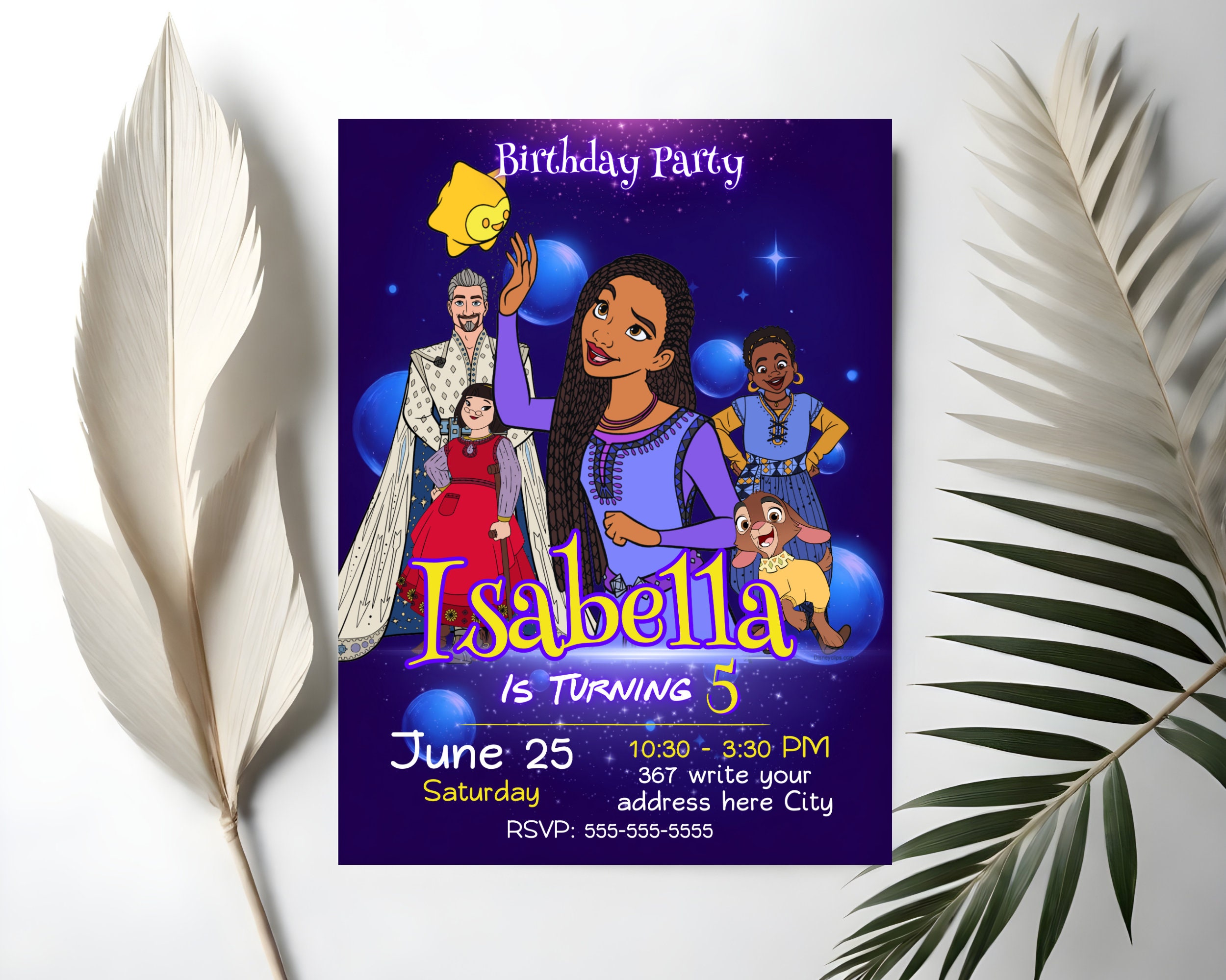 WISH Birthday Party Digital Invitation Editable, Printable , INVITE ...
