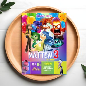 Inside Out 2 Birthday Invitation: Editable Movie Theme (digital ...