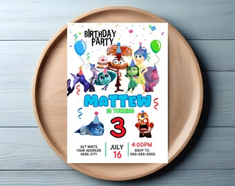 Digital Invite - Inside Out 2 Birthday Invitation - Etsy