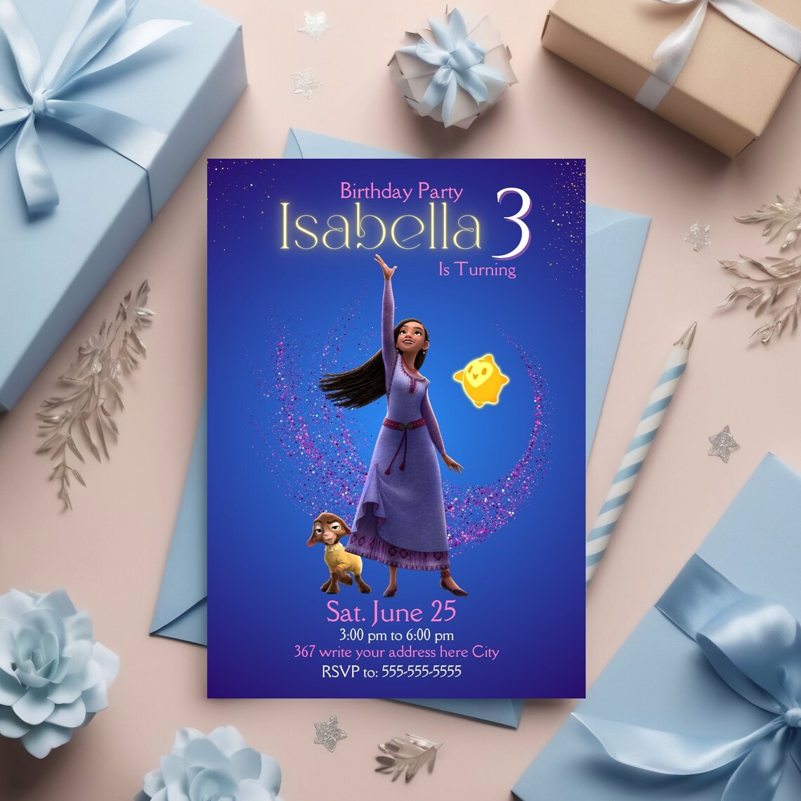 WISH Invitation Template, Digital Invitation Editable, Printable , Wish ...