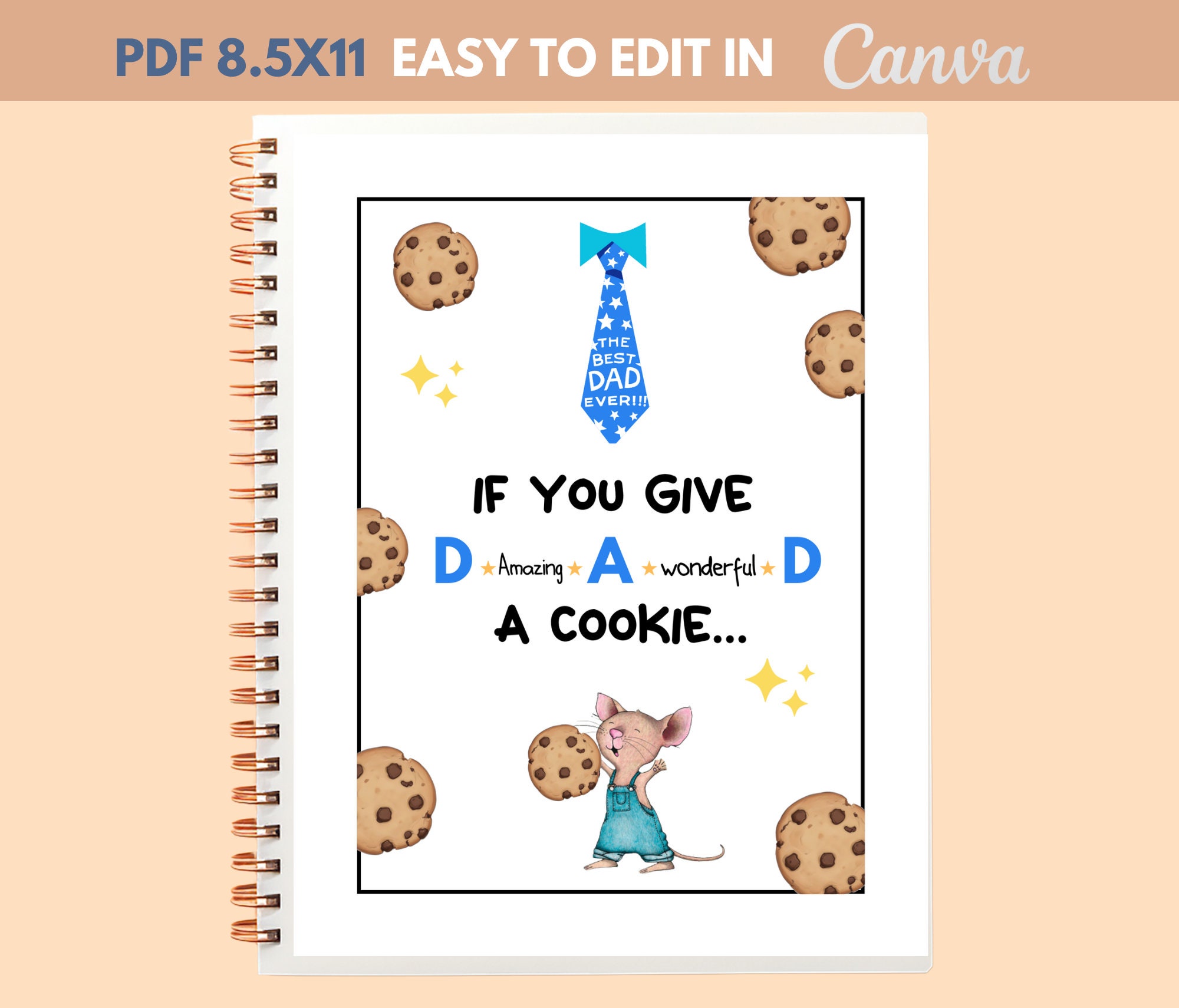 Fathers Day Gift, If You Give a Dad a Cookie, Mouse a Cookie. Fathers ...