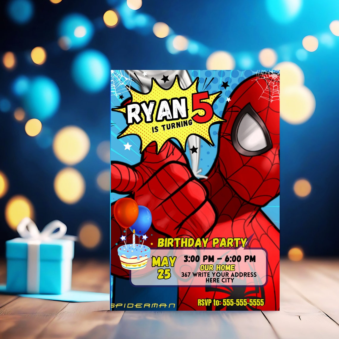 SPIDERMAN, Spiderman Party, Spiderman Birthday Invitation, Spiderman ...