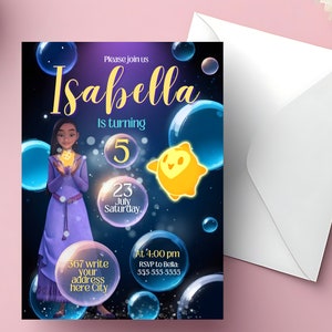 WISH Birthday Party Digital Invitation Editable, Printable , INVITE ...