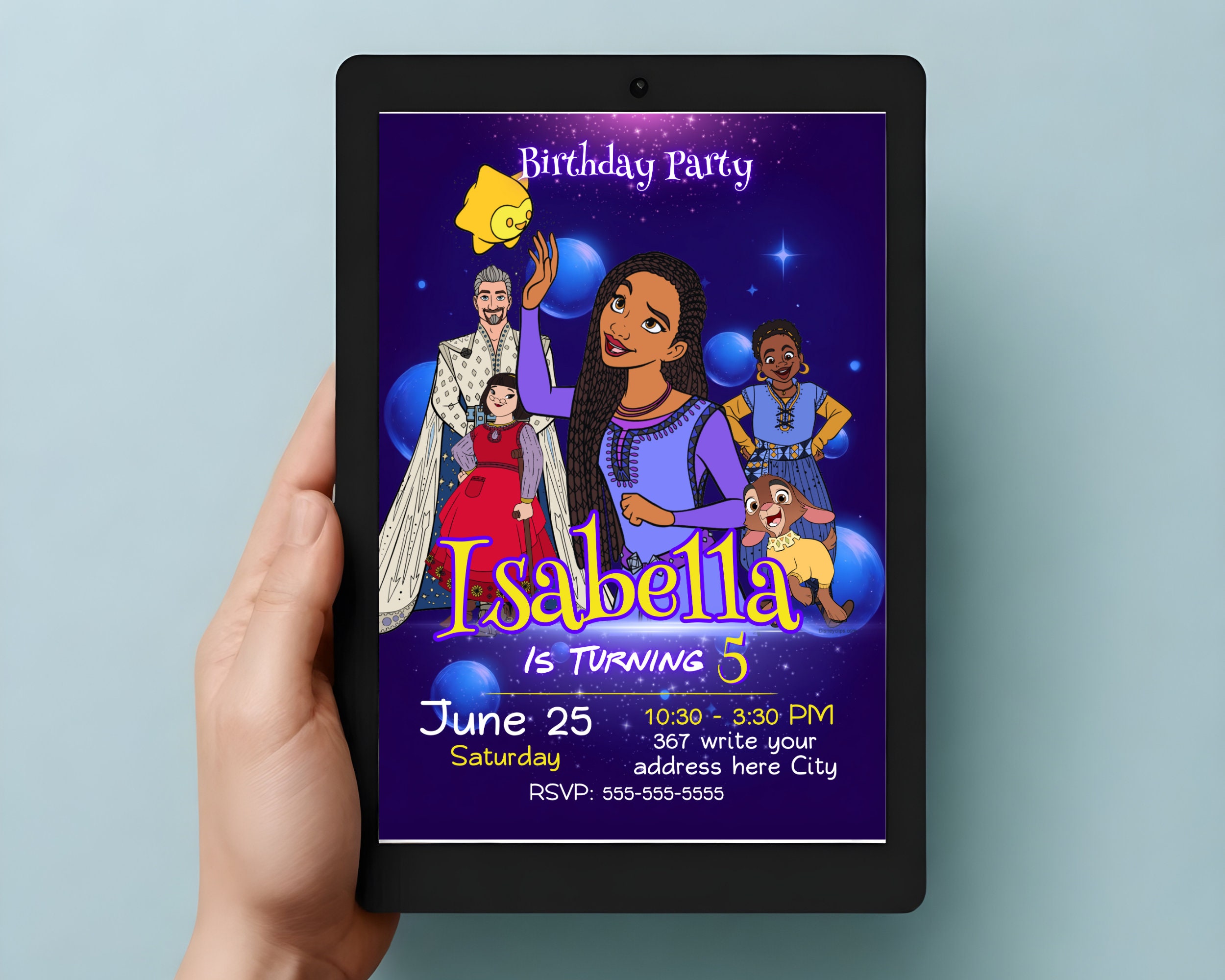 WISH Birthday Party Digital Invitation Editable, Printable , INVITE ...