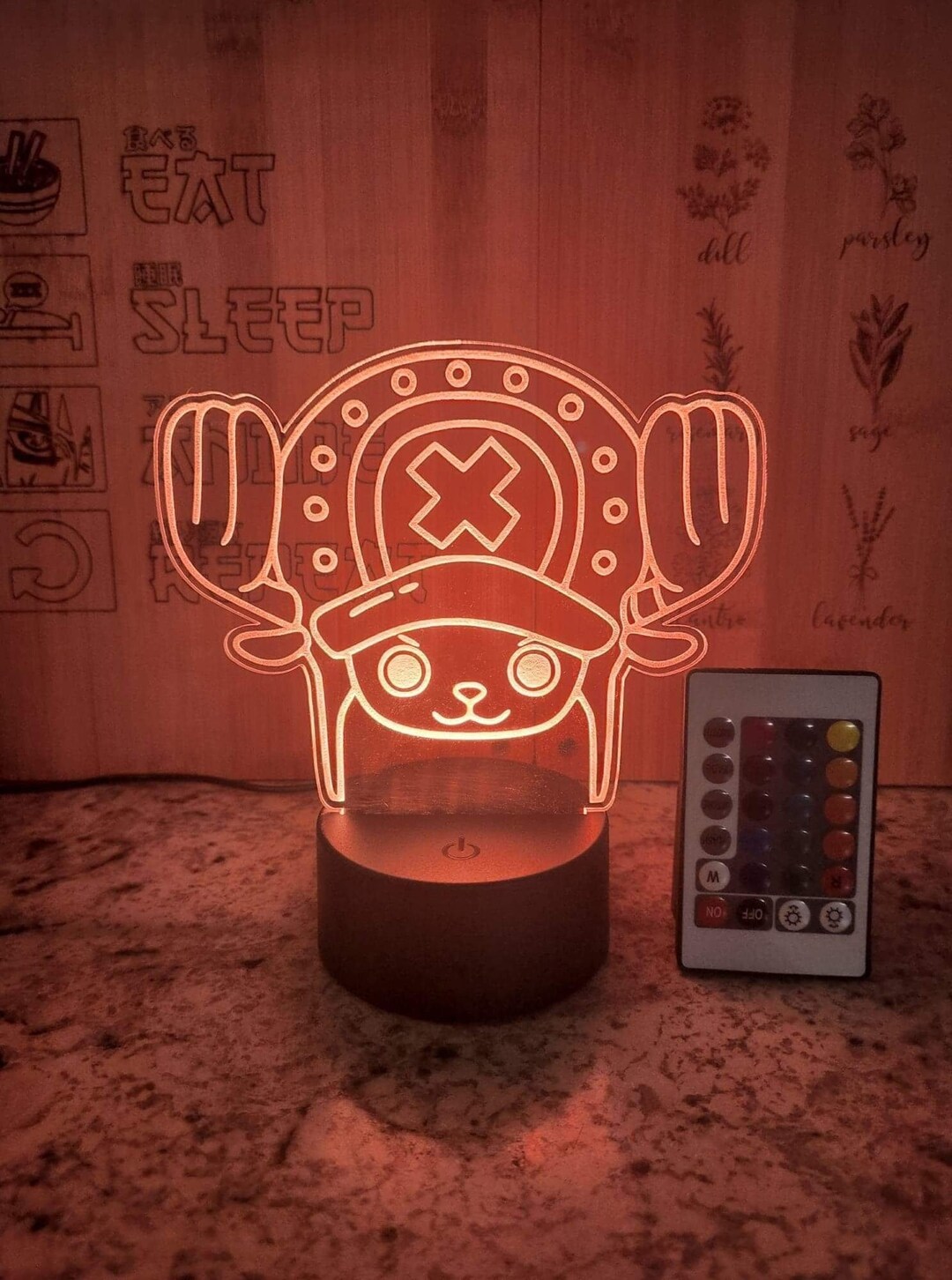 Anime Character Laser Engraved Acrylic LED Lamp 2 - Etsy