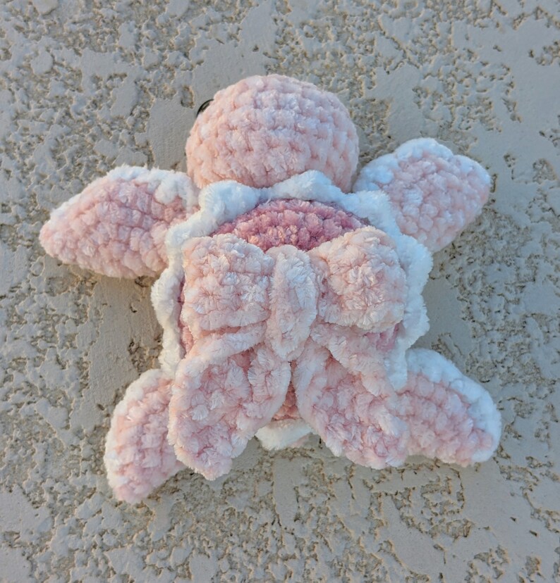 Finished Mini Pink Turtle With Pink Bow Plushie Plush Turtle Ready to ...