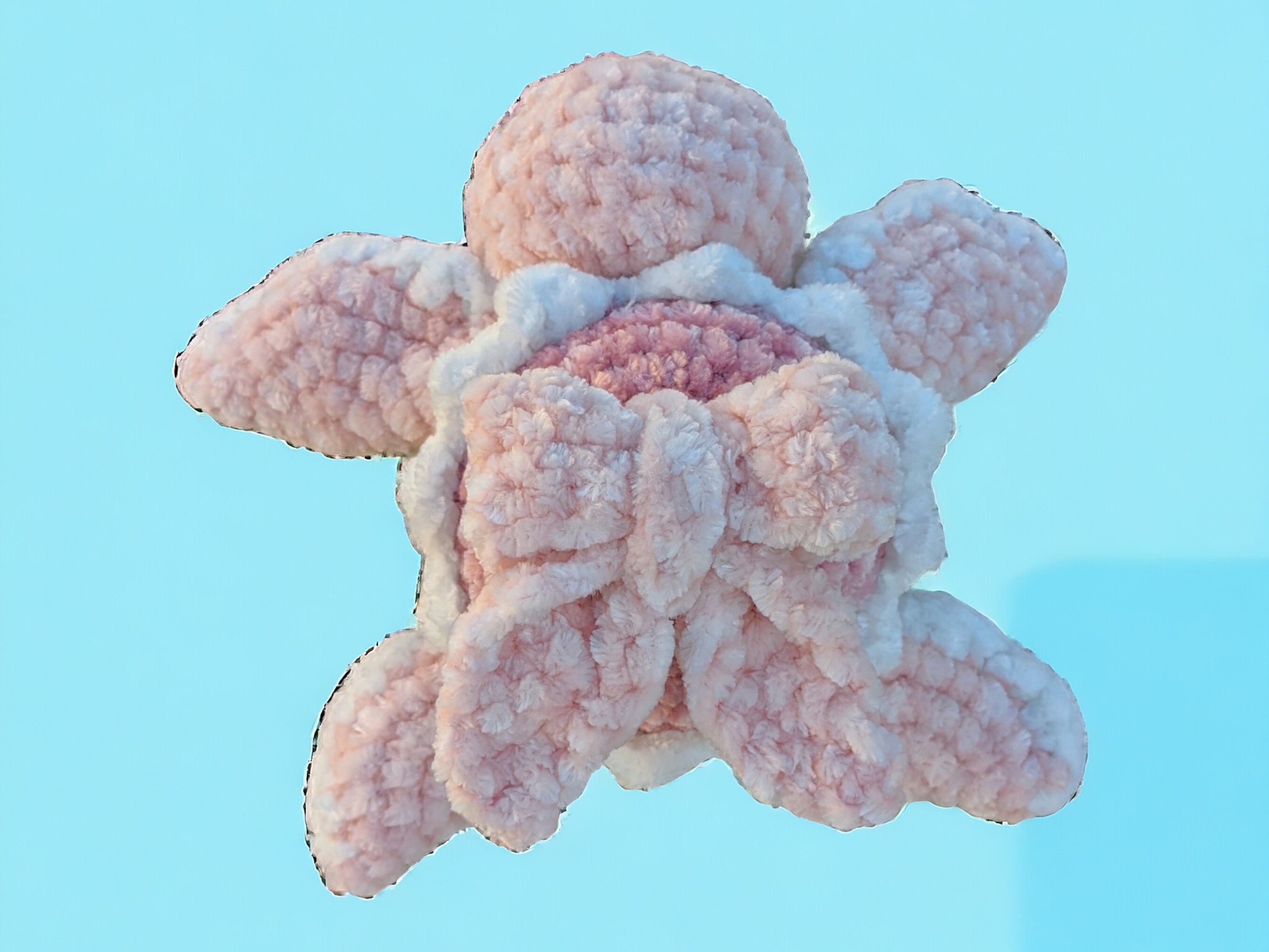 Finished Mini Pink Turtle With Pink Bow Plushie Plush Turtle Ready to ...