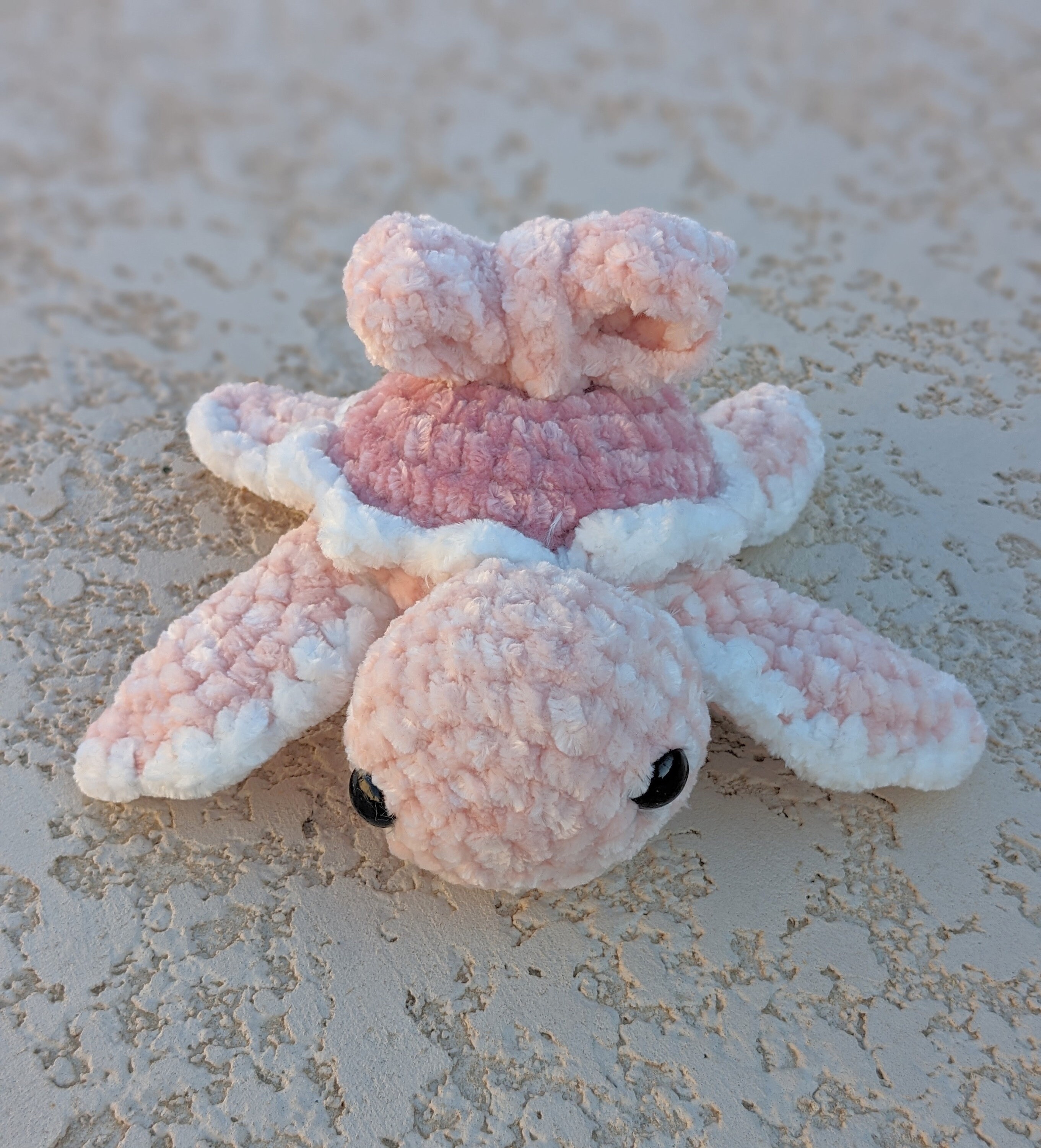 Finished Mini Pink Turtle With Pink Bow Plushie Plush Turtle Ready to ...