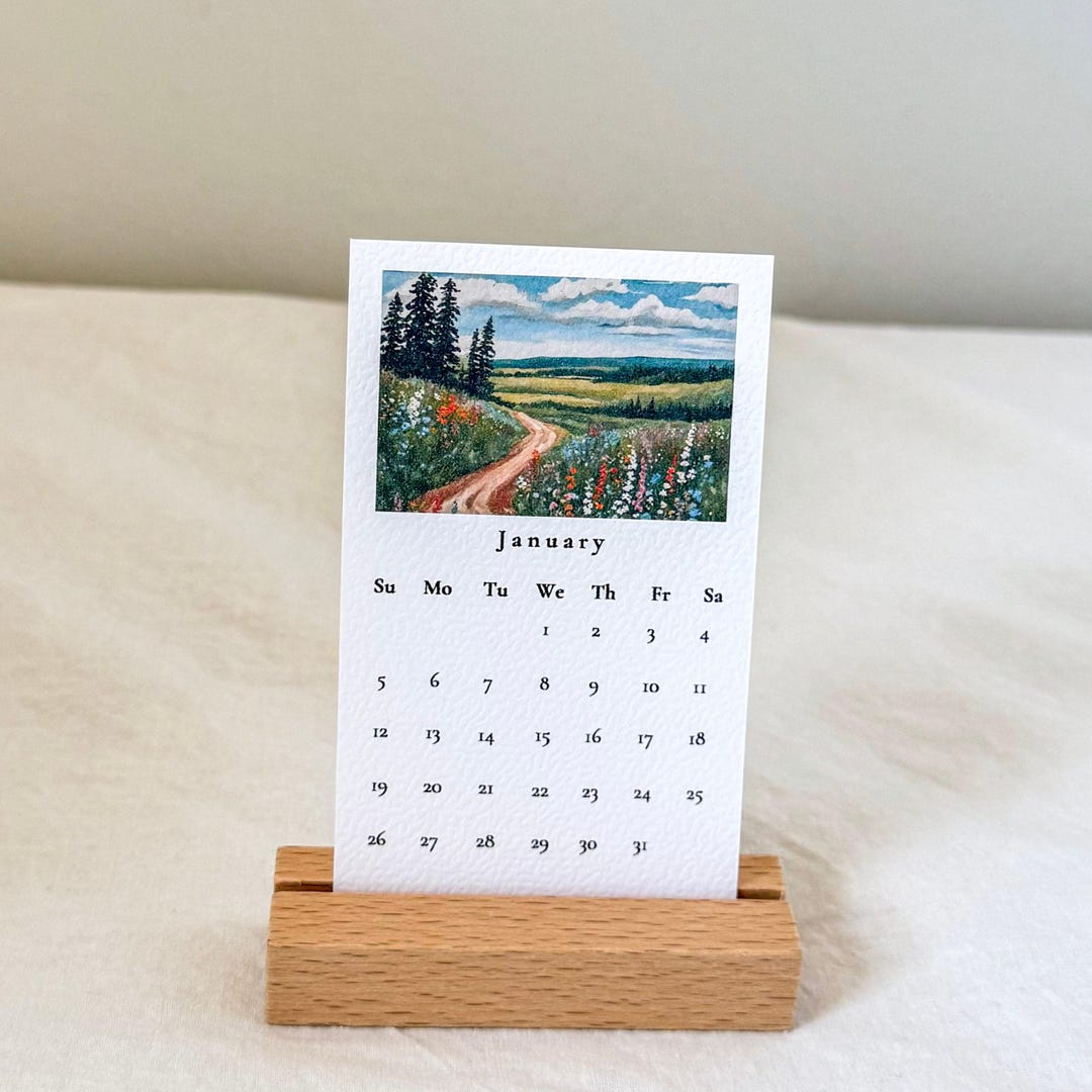 Nature Landscape Mini Desk Calendar for Nature Lovers, 2025 Nature Desk ...