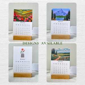 2025 Calendar, Landscape Calendar, 12 Month Desktop Calendar, Handmade ...