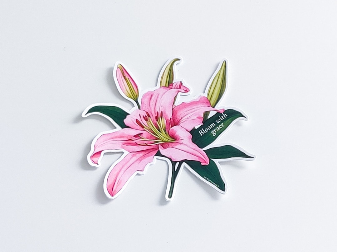 Bloom With Grace Lily Sticker, Lily Stickers, Inspirational Stickers ...